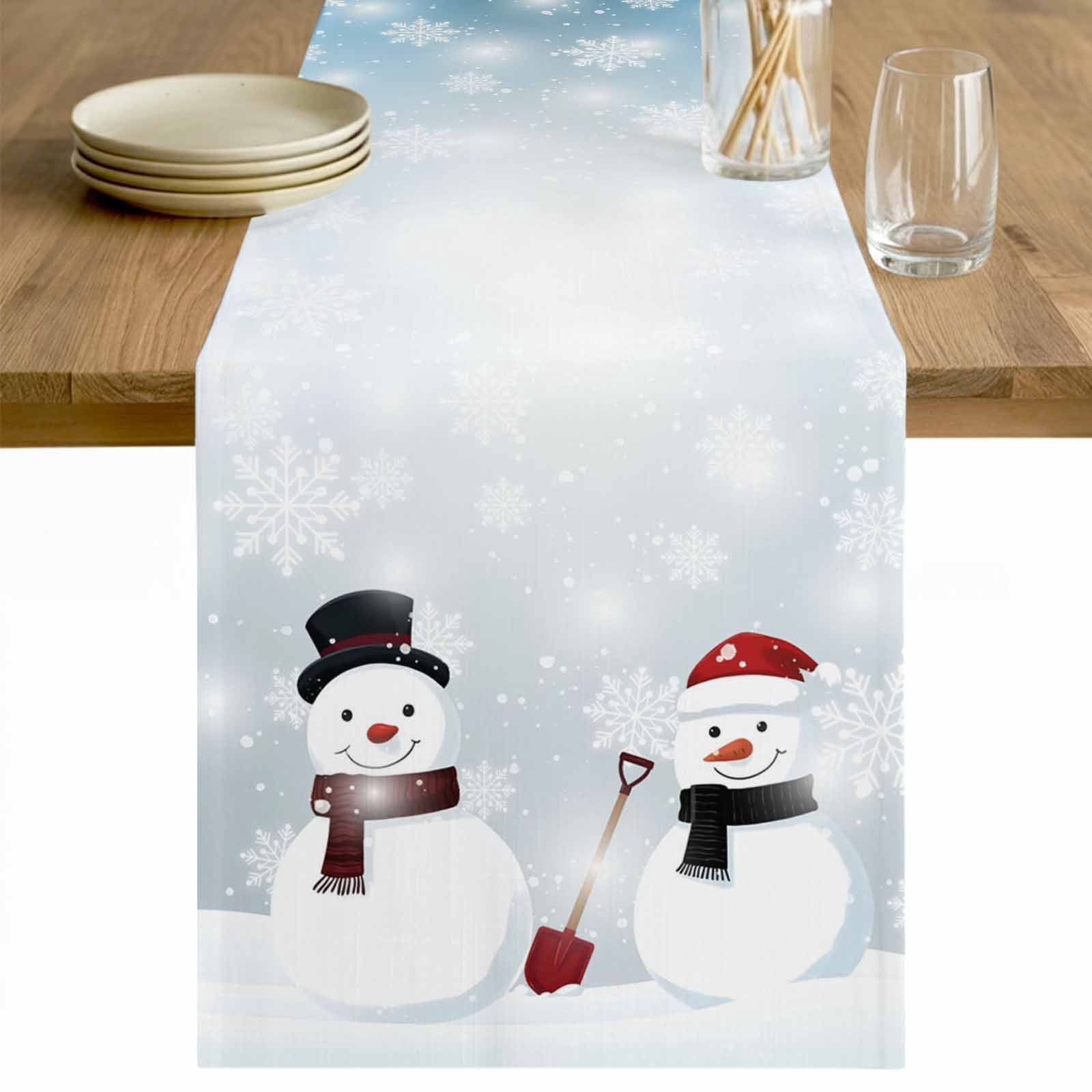 Christmas Snowman Table Runner 72 Inches Long Farmhouse Dress Scarves ...
