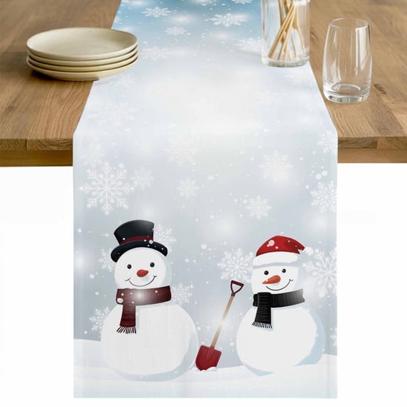 Christmas Snowman Table Runner 72 Inches Long Farmhouse Dress Scarves ...