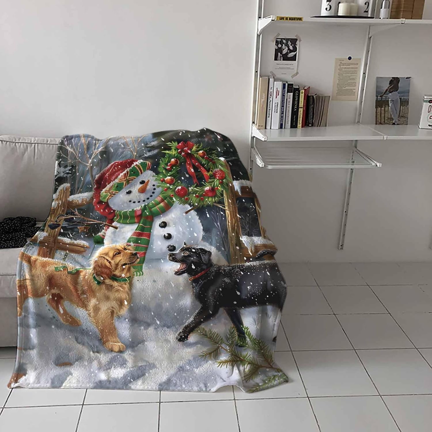 Christmas Snowman Throw Blanket Super Soft White Snowflake Throw ...