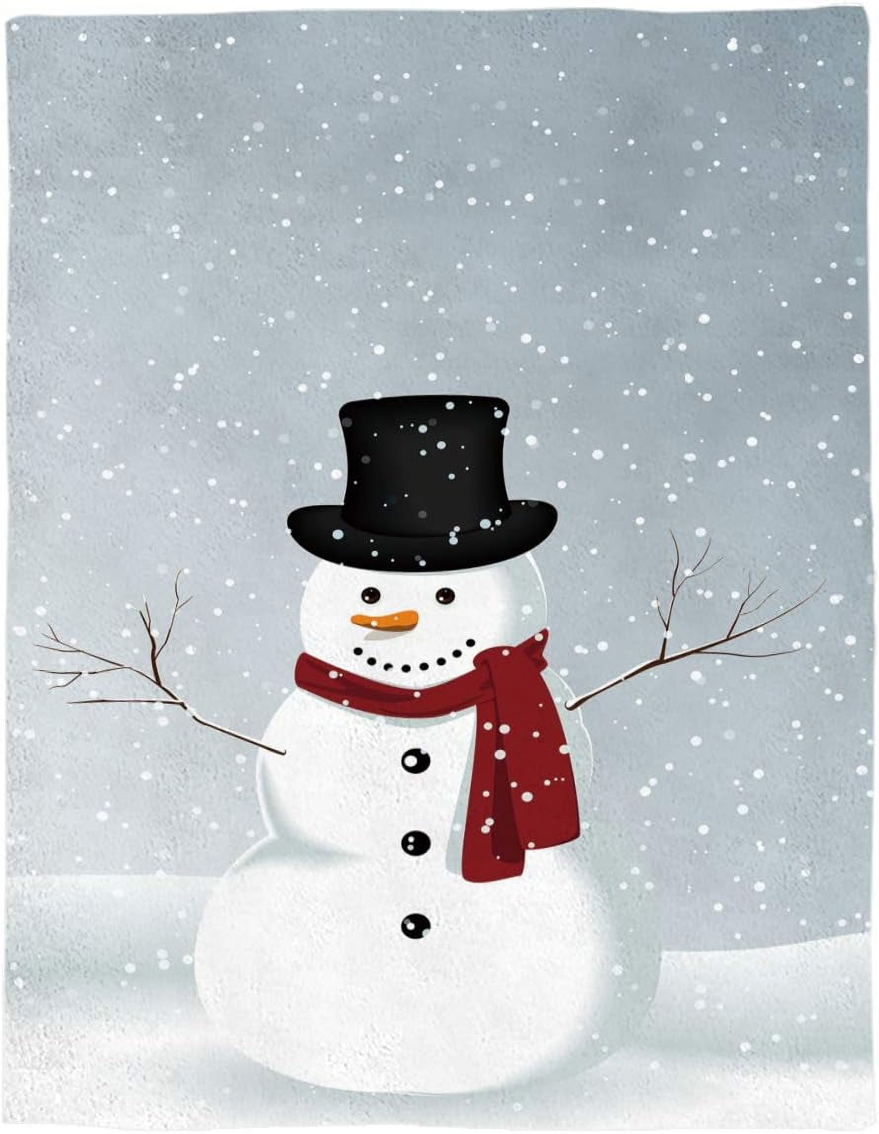 Christmas Snowman Throw Blankets, Blue Red White Soft Fleece Blanket ...