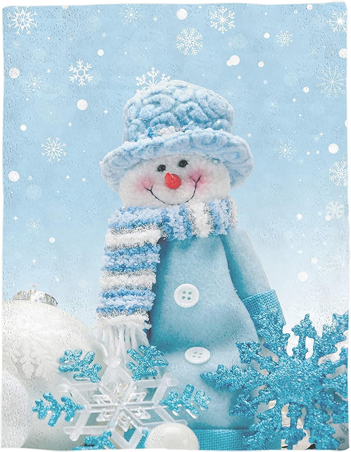 Christmas Snowman Throw Blankets, Winter Holidays Soft Fleece Blanket ...