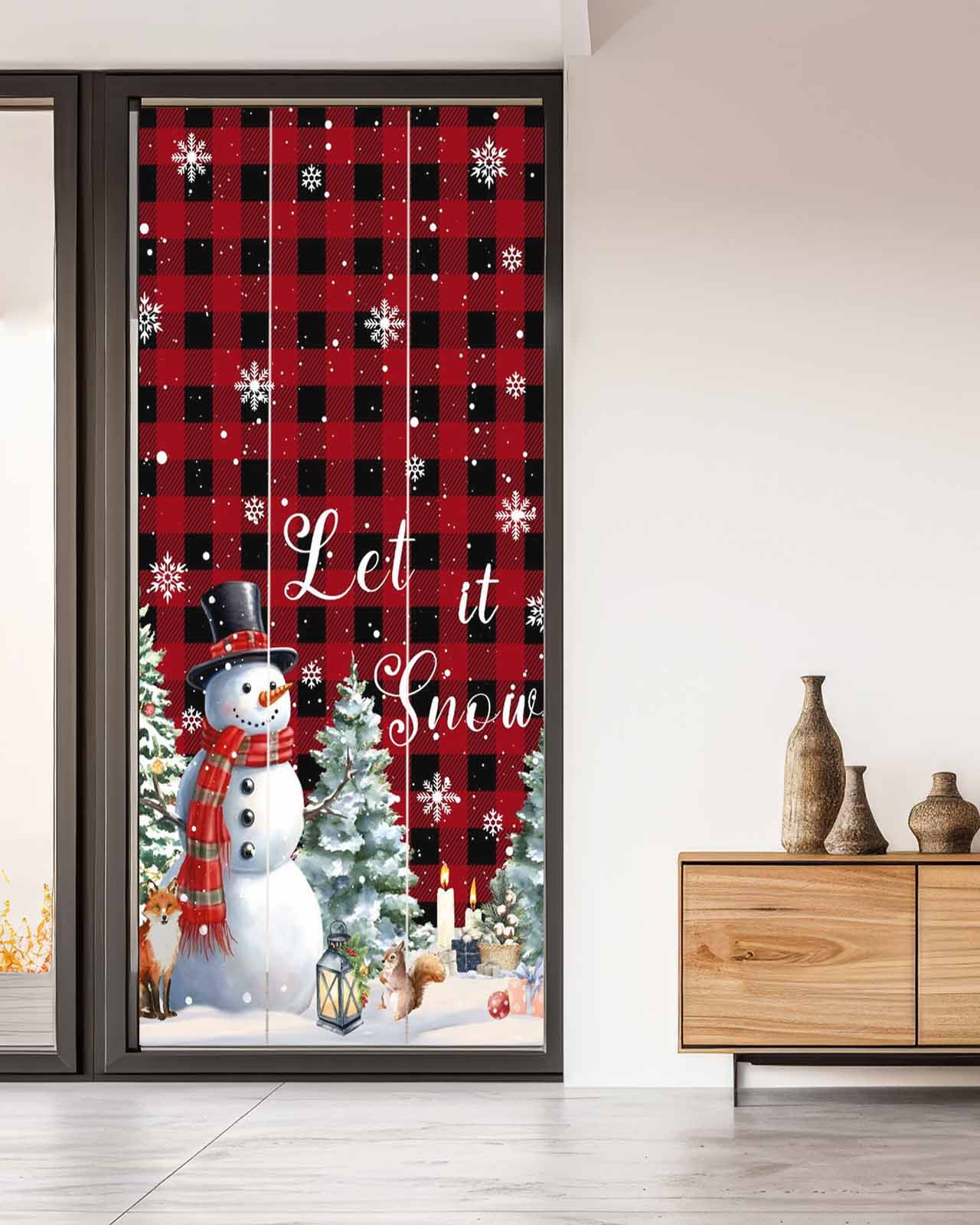 Christmas Snowman Window Privacy Film Stained Glass Window Film ...
