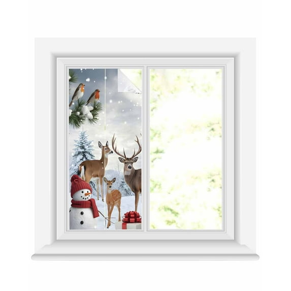 Christmas Snowman Window Privacy Film Stained Glass Window Film ...