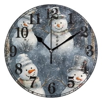 Christmas Tree in Night Silent Wall Clock 10" Non-Ticking Battery Clock ...