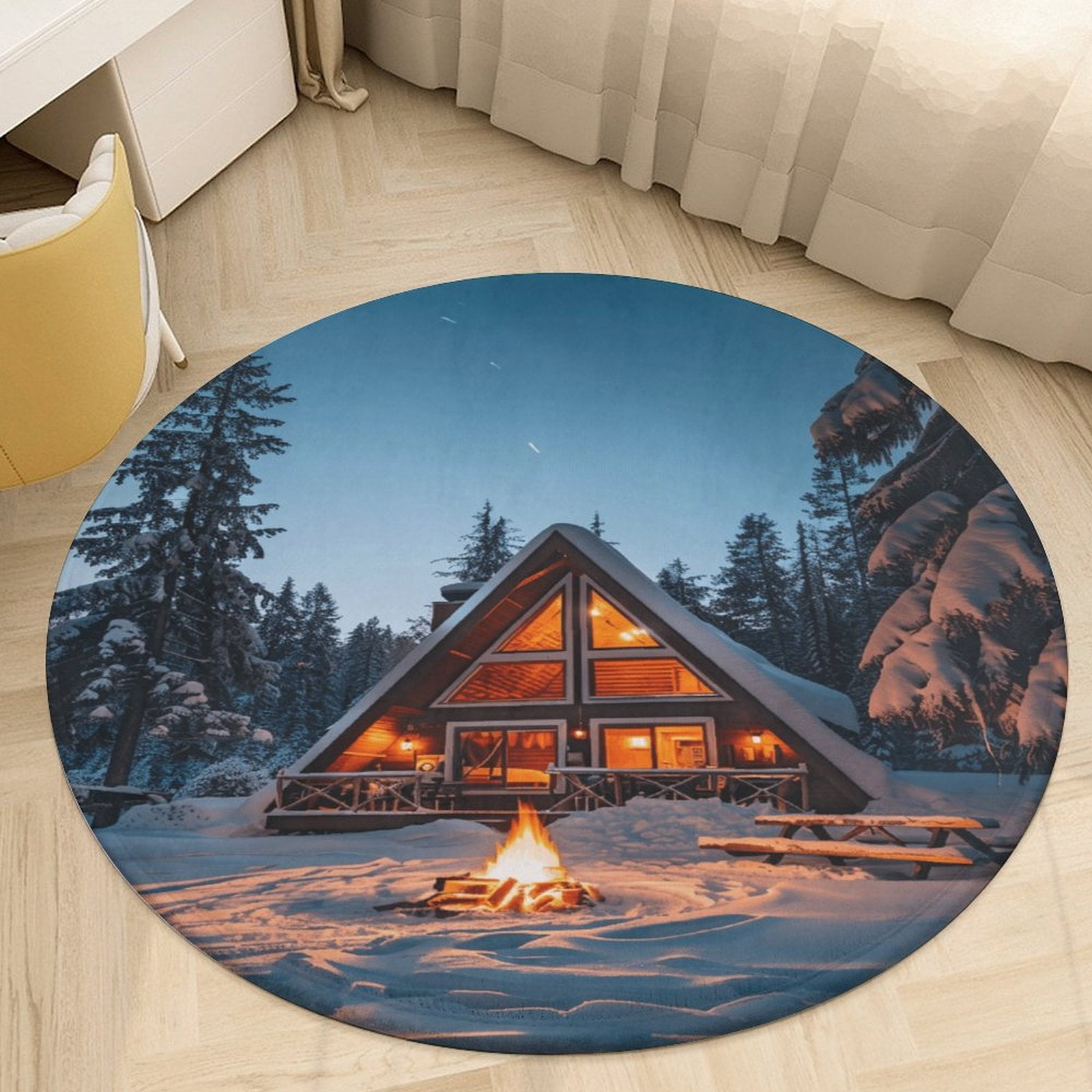 Christmas Snowmen Round Rugs -Washable Non-Slip Small Round Area Rug ...