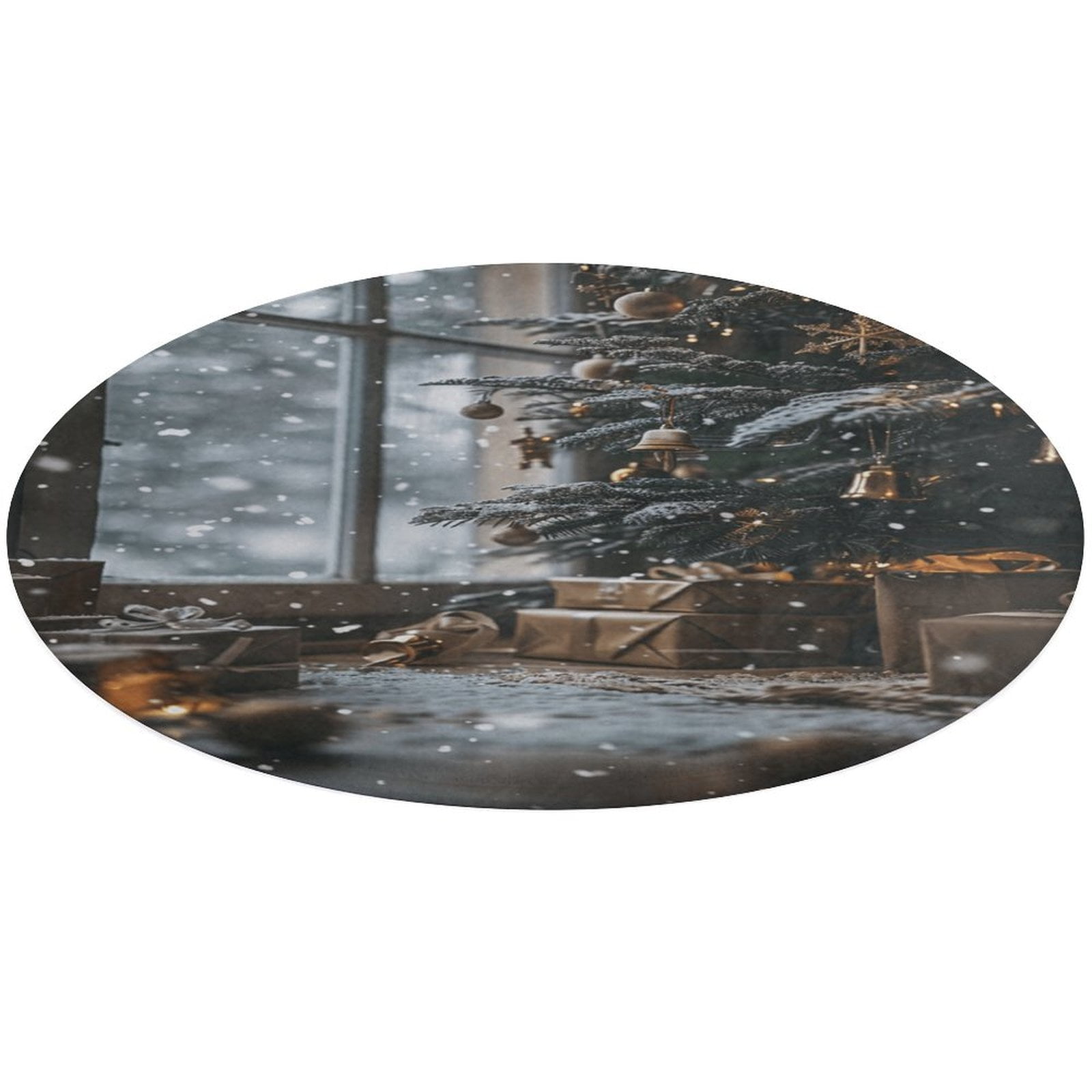 Christmas Snowmen Round Small Area Rug, Print Non Slip Washable Floor ...