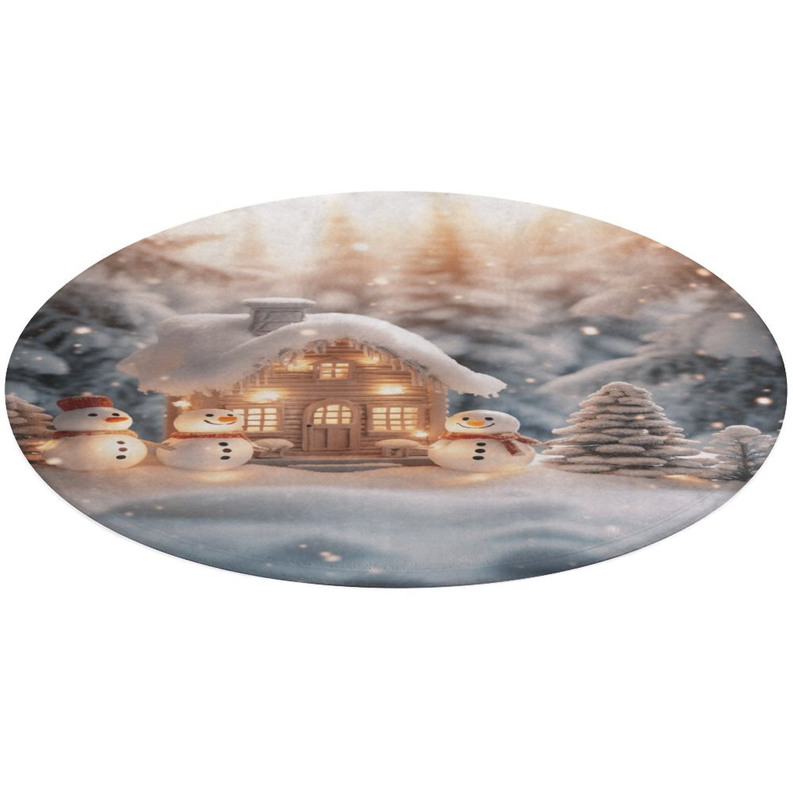 Christmas Snowmen Soft Bedroom Round Area Rug, Washable Cute Nursery ...