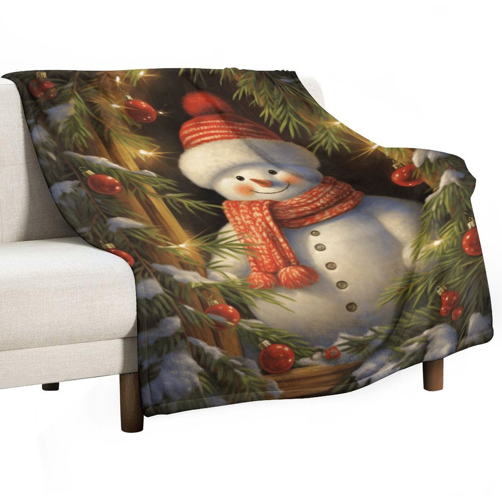 Christmas Snowmen Soft Print Blanket Throw Blankets Warm Cozy ...