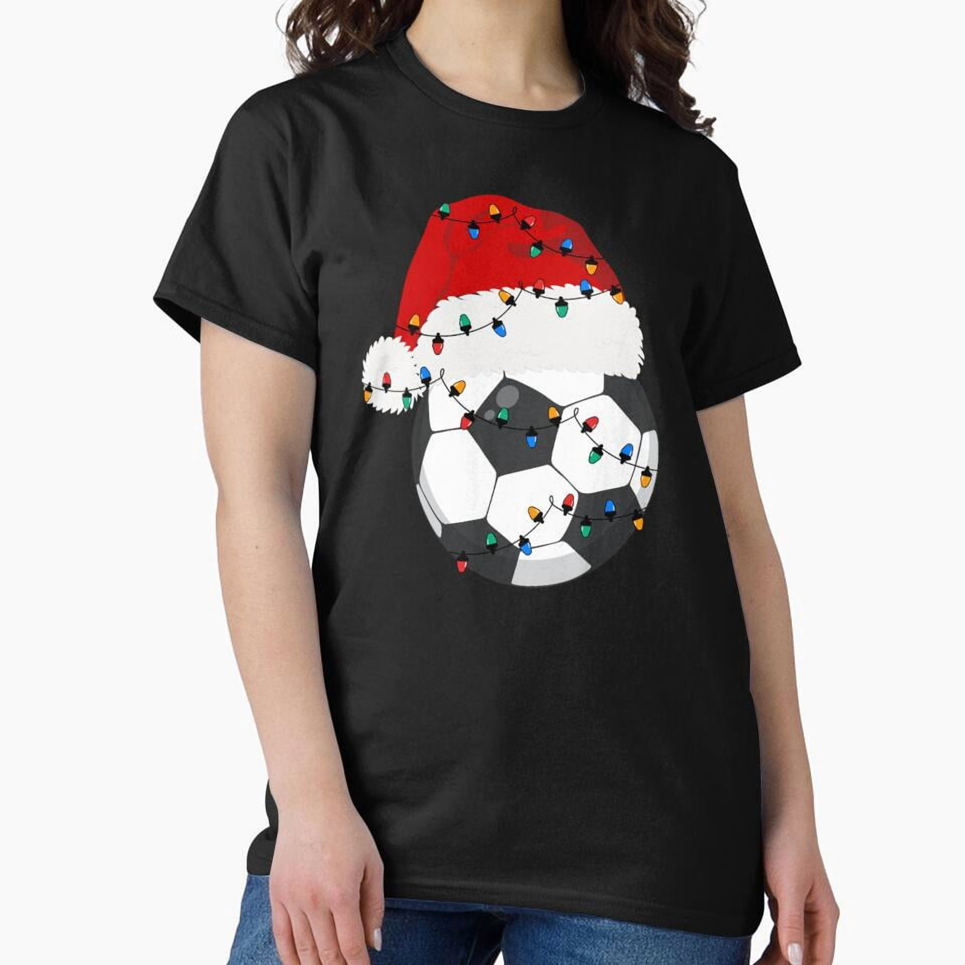 Christmas Soccer Ball With A St. Nick Hat And A Bow Holiday Sports Gift ...