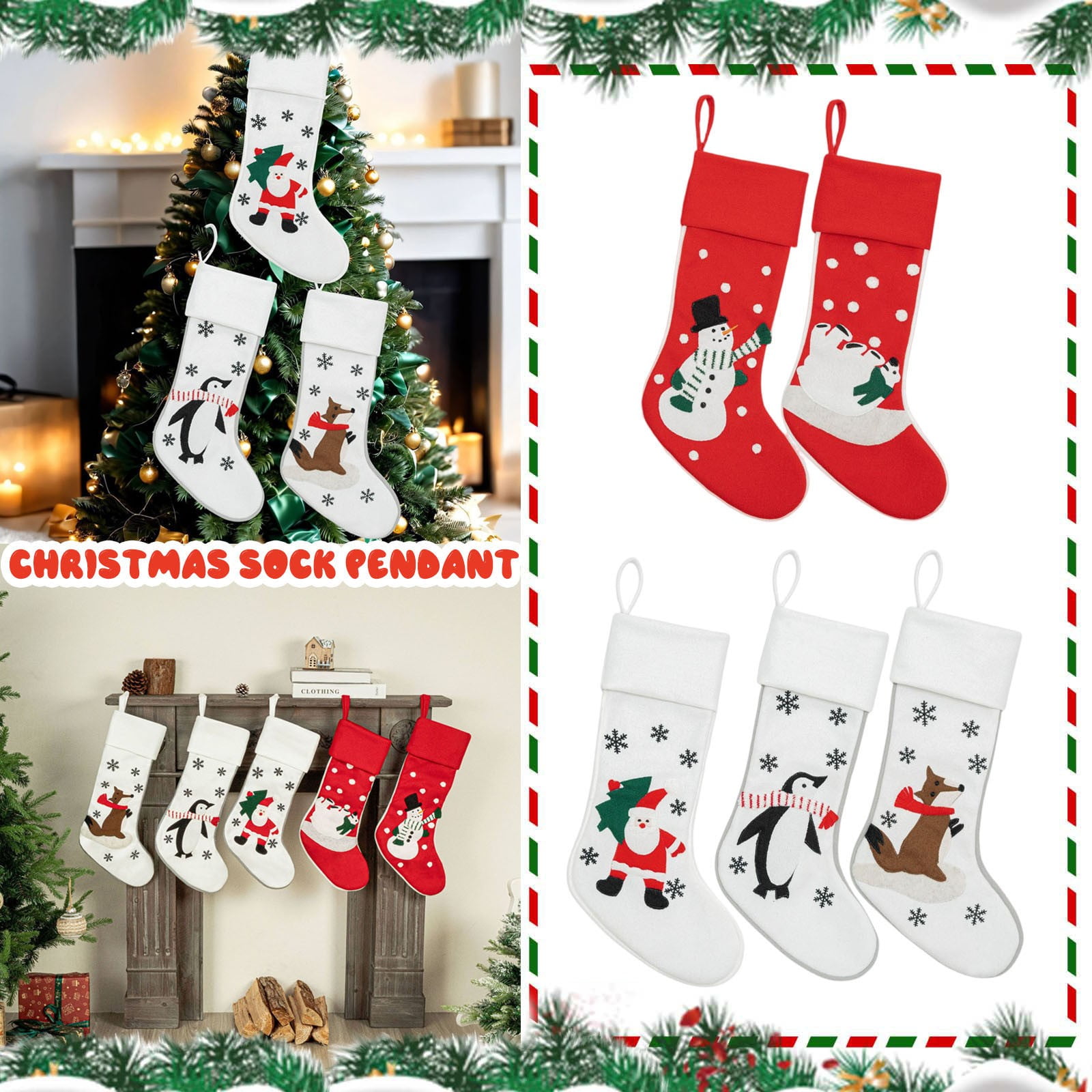 Christmas Sock Decorations Gift Bag, Holiday Decorations, Gifts For ...