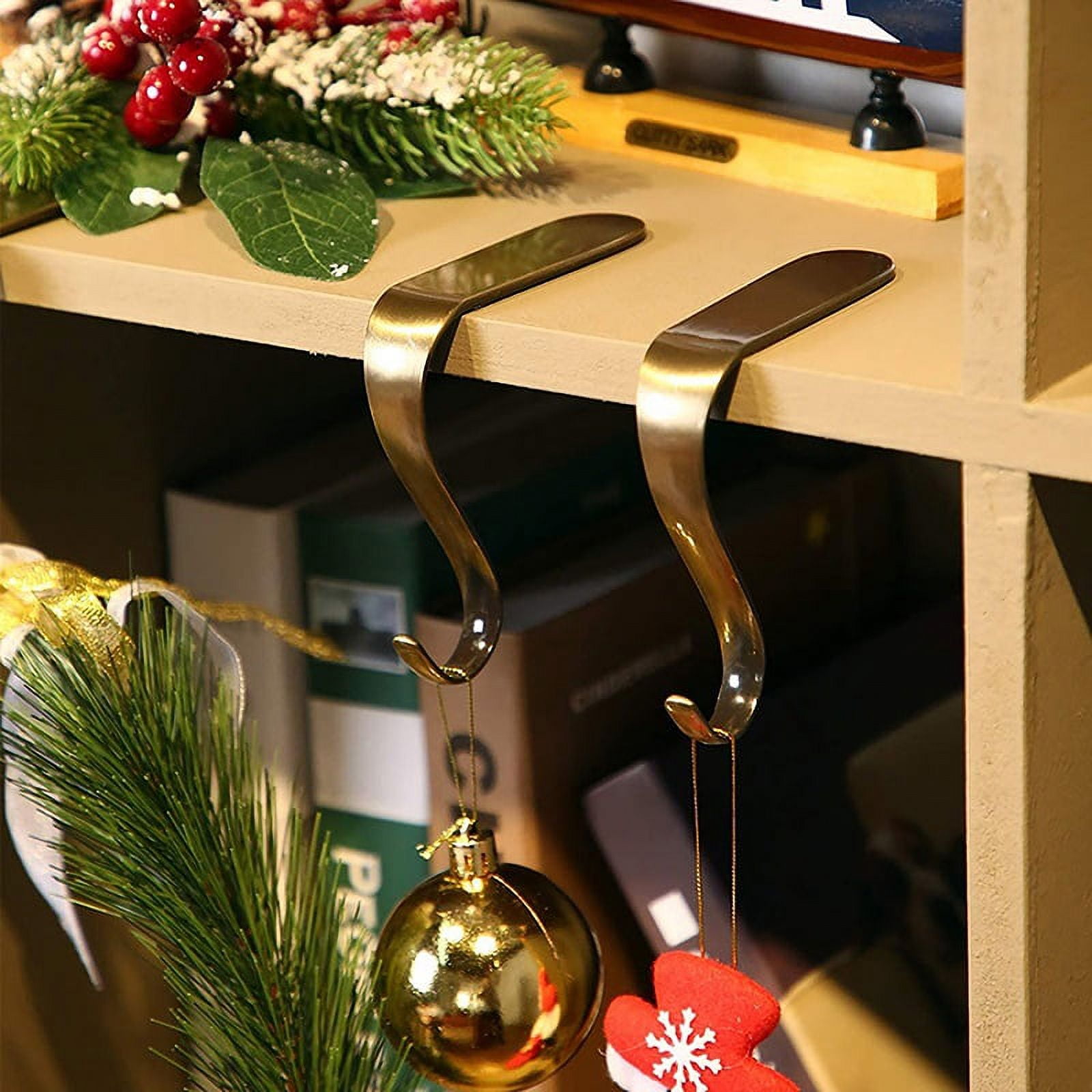Christmas Sock Hook Fireplace Hanger Metal Clips Xmas Stocking Holder ...