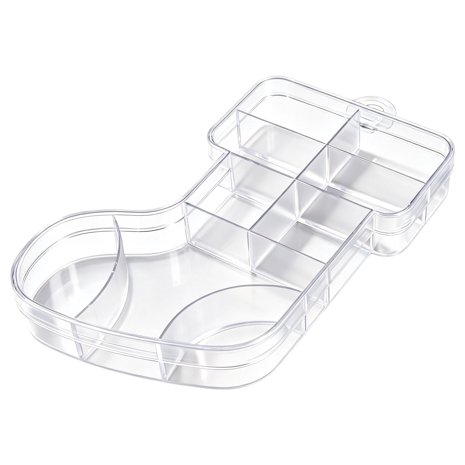 Christmas Sock Shape Multi Compartment Box, Transparent Plastic Case ...
