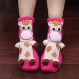 Christmas Socks Cartoon Wool Floor Socks Non Winter Warm Feet Female ...