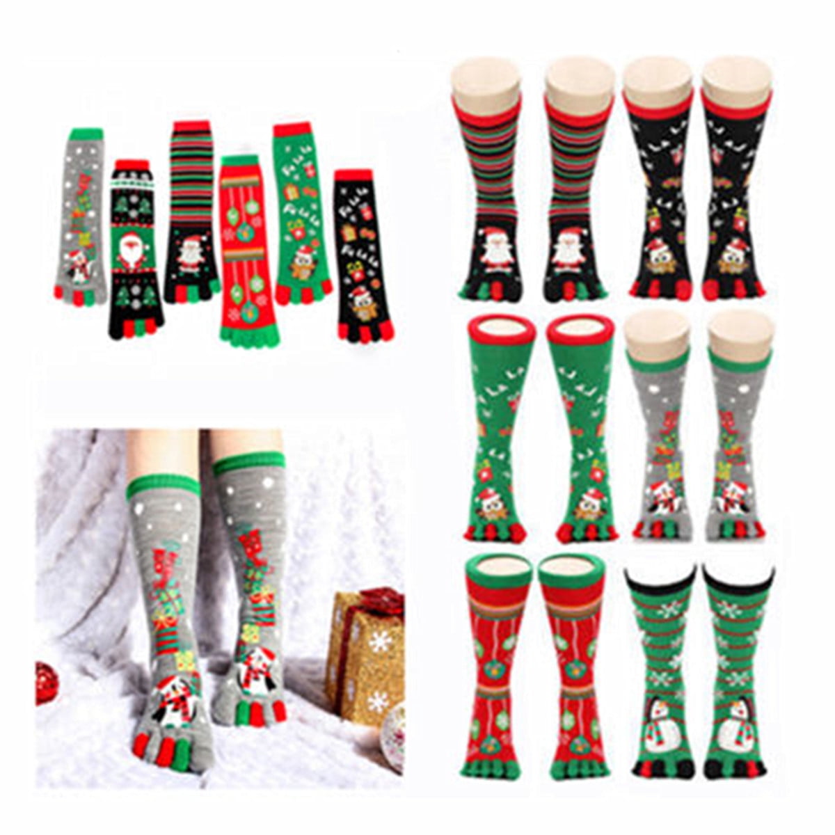 Christmas Socks Long Toe Printed Creative Cute Socks Cartoon Casual ...