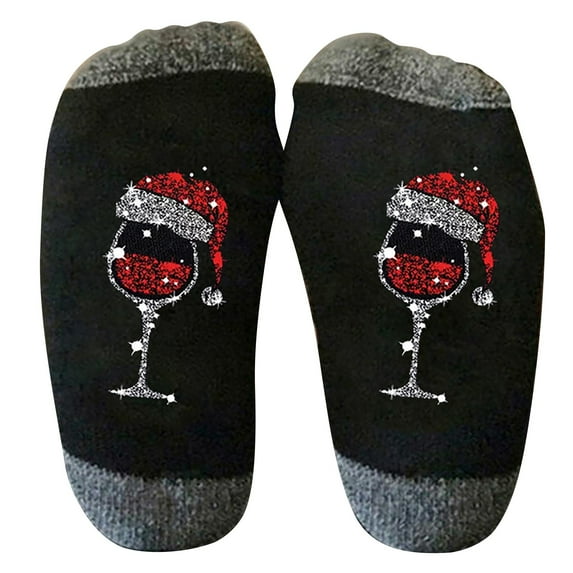 Christmas Socks Women Cotton Alphabet Snowman Print Mid-Calf Socks Warm ...