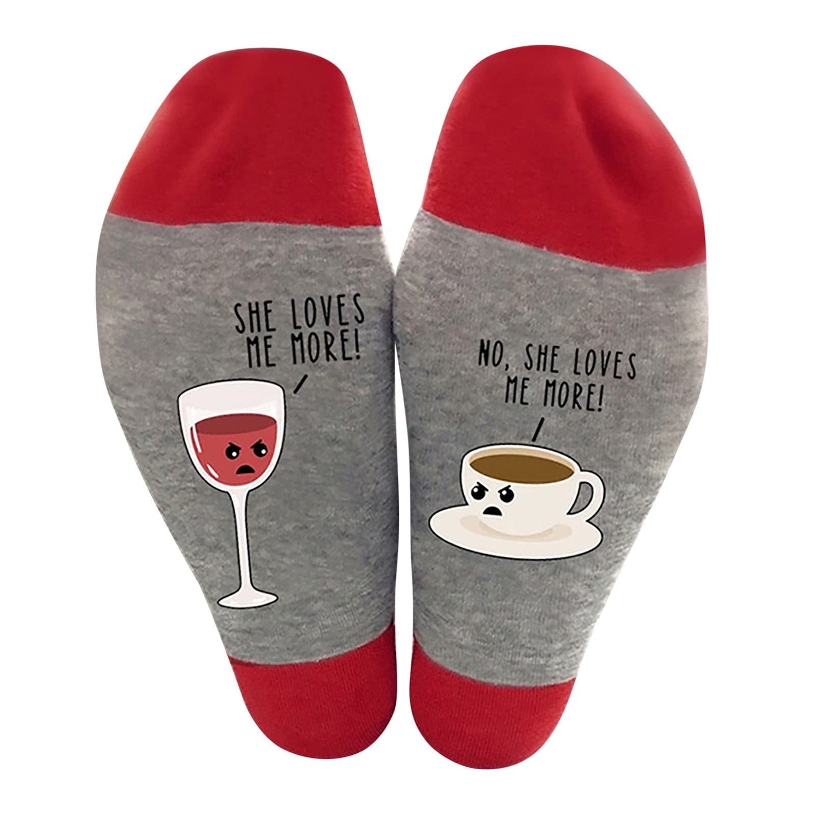 Christmas Socks Women Cotton Alphabet Snowman Print Mid-Calf Socks Warm ...