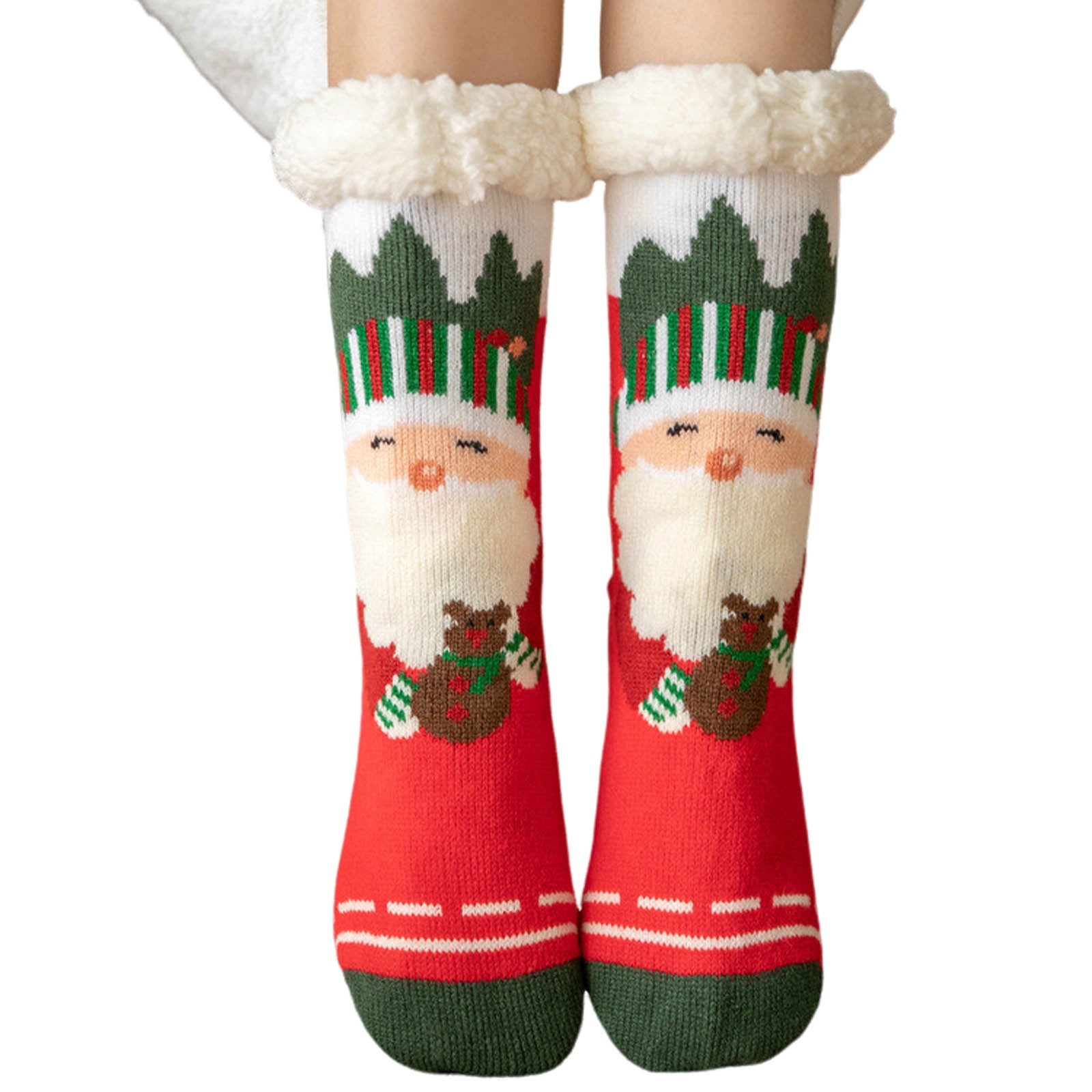 Christmas Socks Women Kids Plush Coral Velvet Home Sleep Floor Socks ...