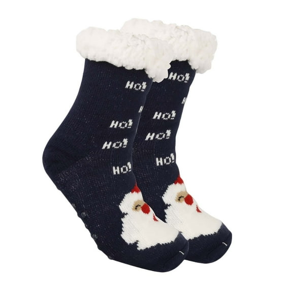 Christmas Socks Women Kids Thick Fleece Fuzzy High Ankle Socks Toddler ...