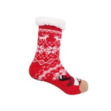 Christmas Socks Women Thickened Fleece Snow Pattern Floor Socks Autumn ...