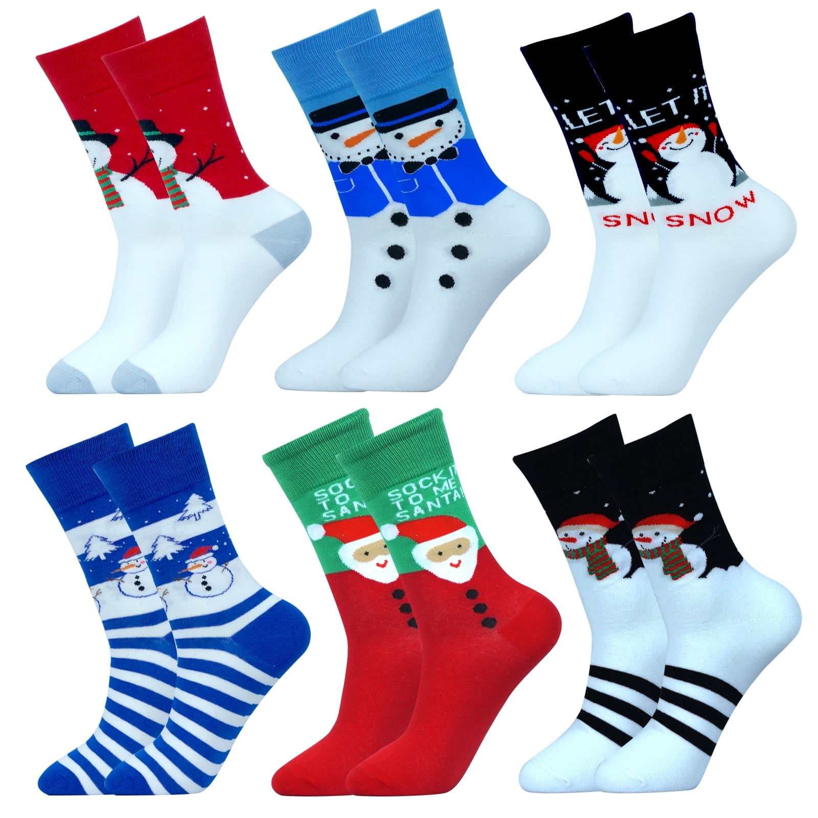 Holiday Gift, Cozy Winter Adult Christmas Socks, 6 Pack for Men & Women ...