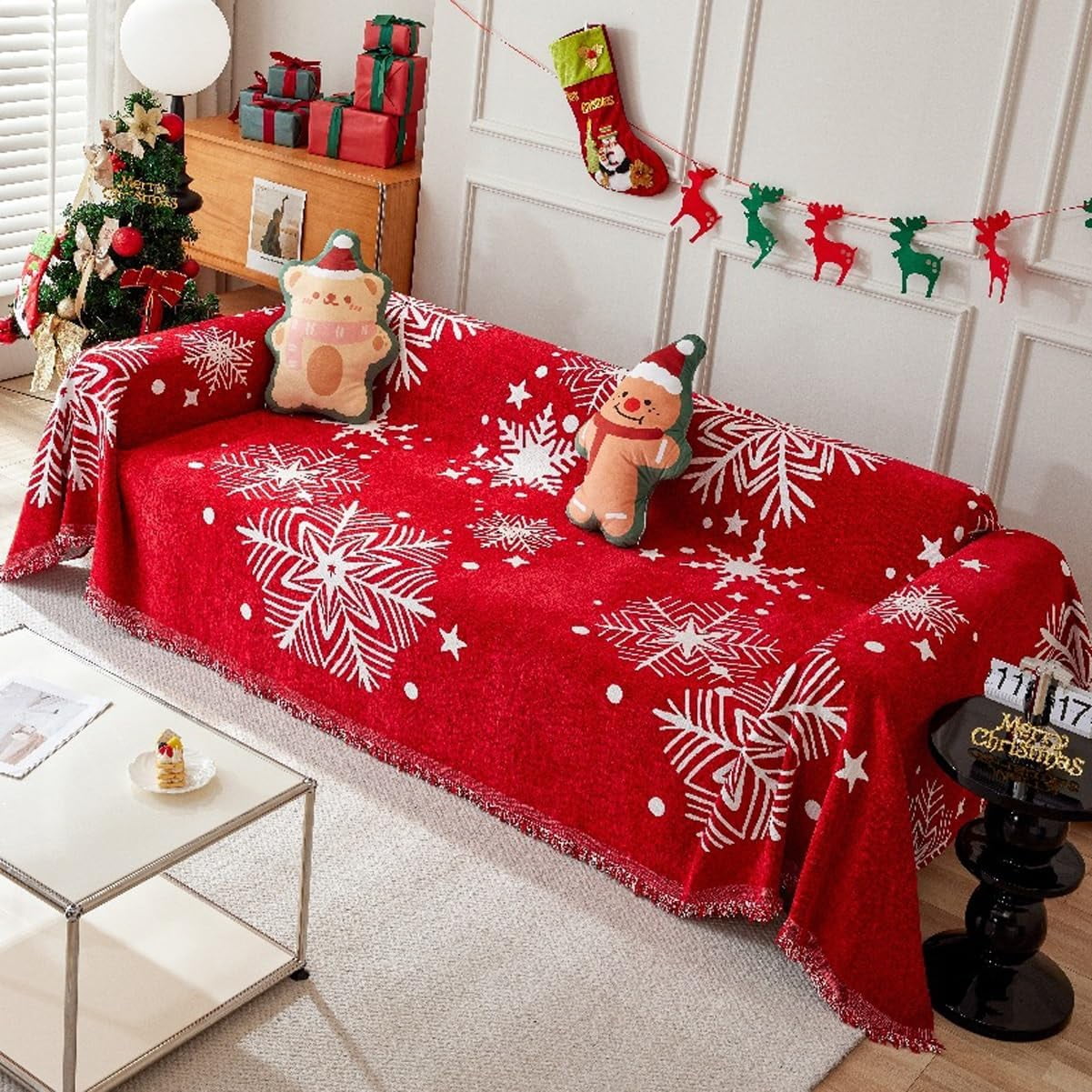 Christmas Sofa Covers for Sectional, Couch Christmas Cover, Christmas ...
