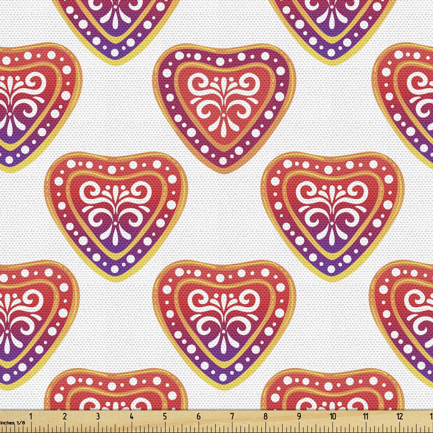 Christmas Sofa Upholstery Fabric by the Yard, Heart Shaped Traditional ...