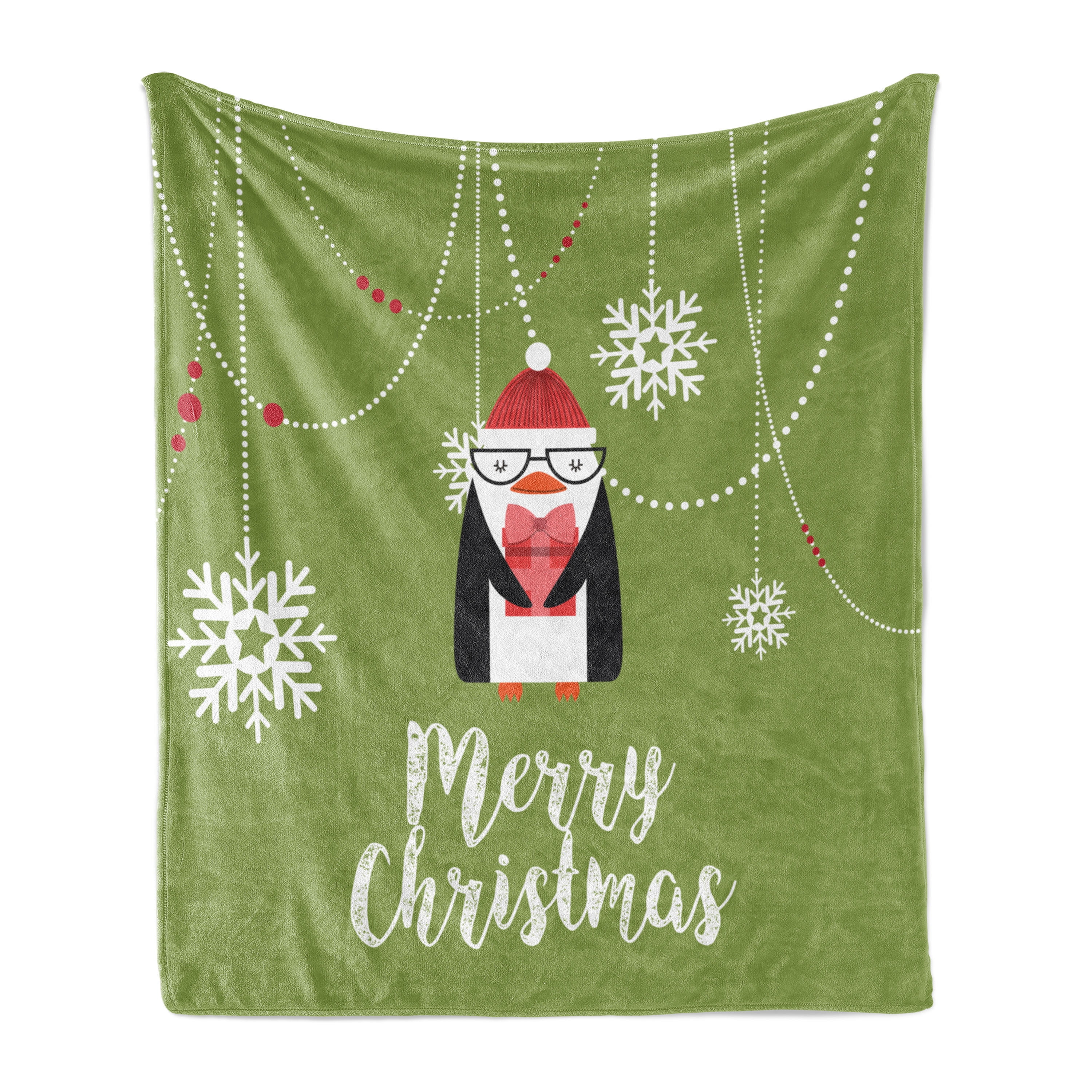 Christmas Soft Flannel Fleece Throw Blanket, Nerdy Funny Penguin ...