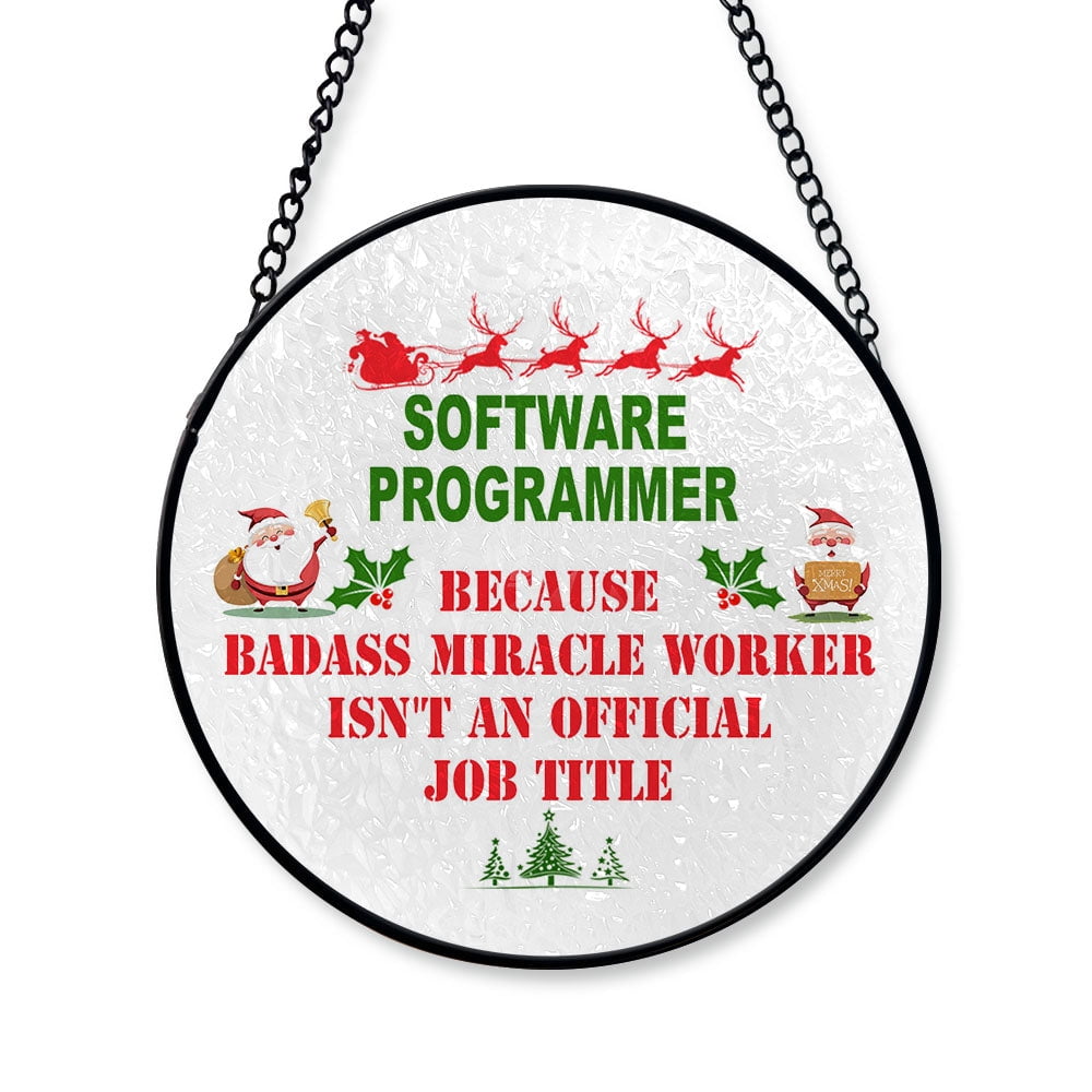 Christmas Software Programmer Stained Glass Window Hanging 2025 ...