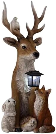 Christmas Solar Animal Figurines Waterproof Resin Outdoor Garden Decor ...