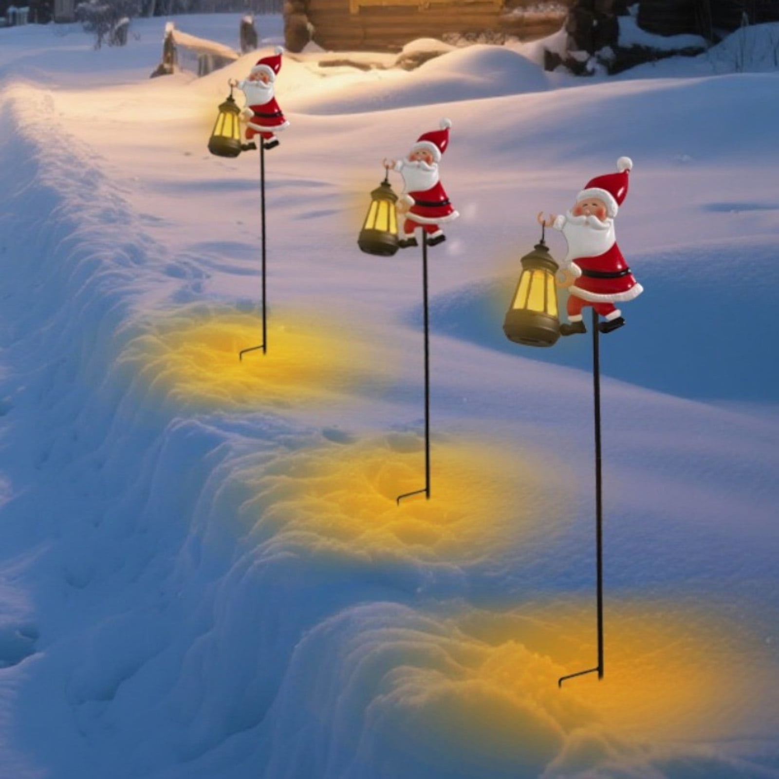 Christmas Solar Lights Outdoor - Santa Watering Can Solar Light for ...
