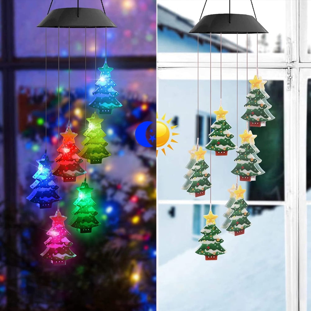 Christmas Solar Wind Chime Light Outdoor Solar Powered Waterproof LED ...