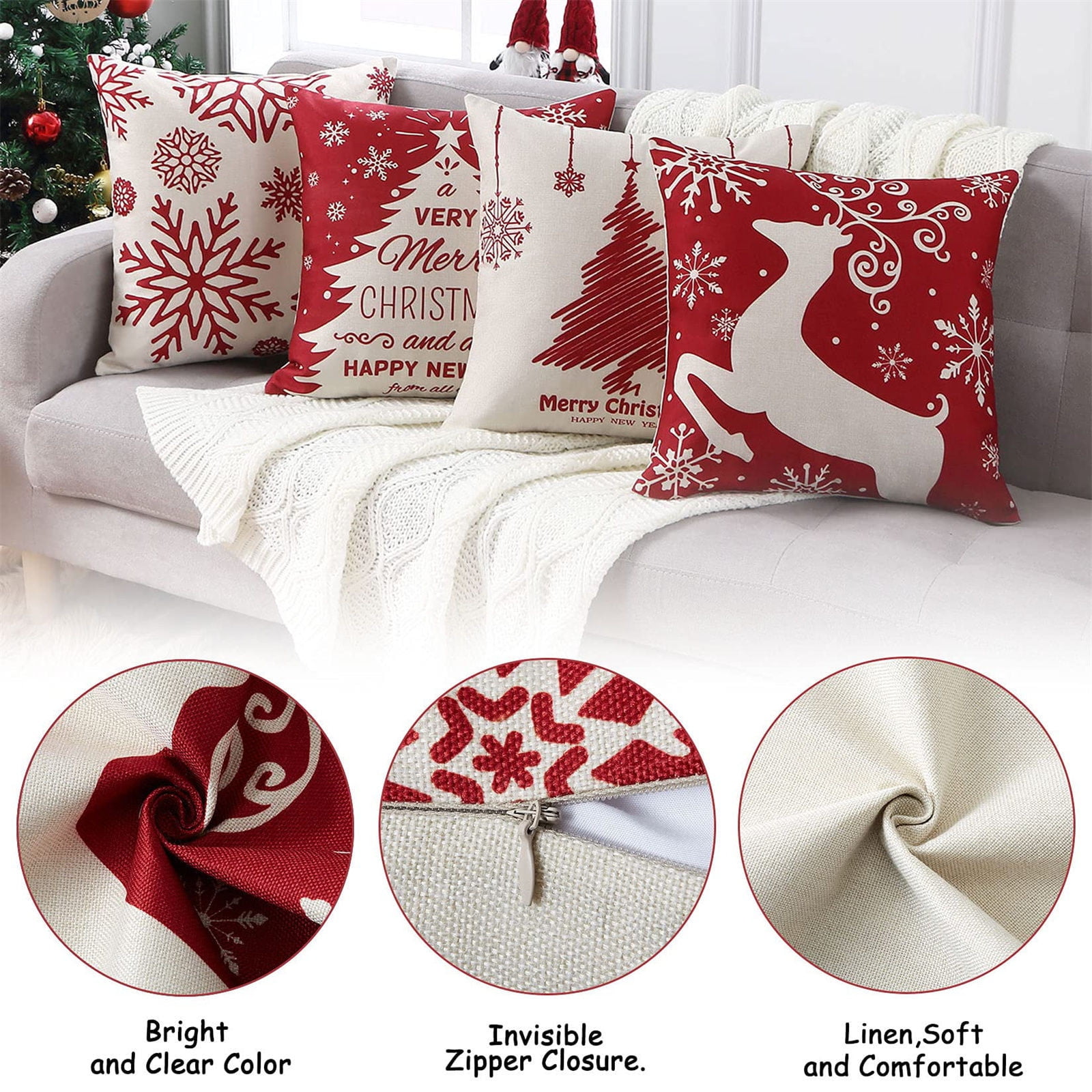 Christmas Special! HIMIWAY Christmas Pillow Covers Christmas ...