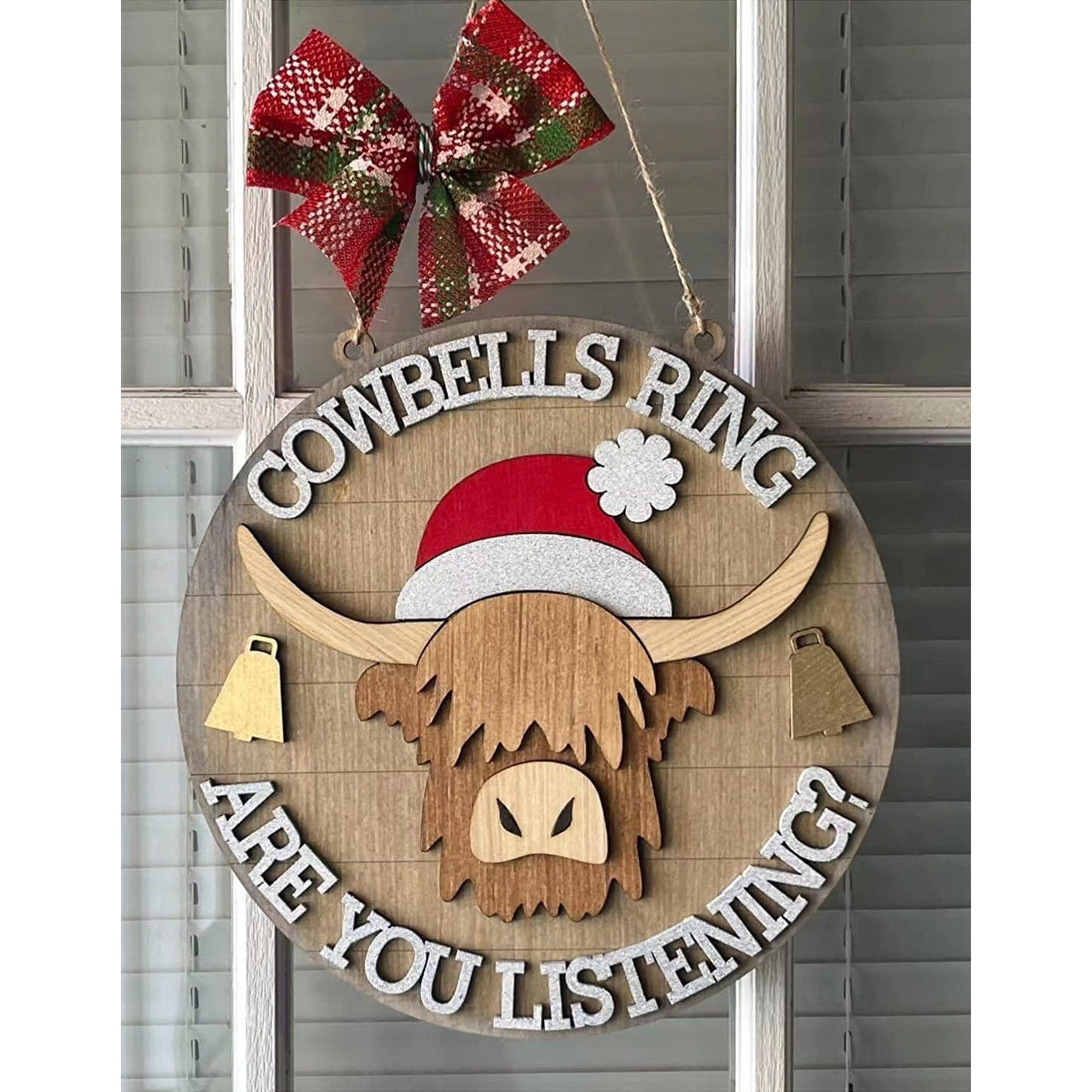 Christmas Special! HIMIWAY Christmas Wreath Door Sign Decorations ...