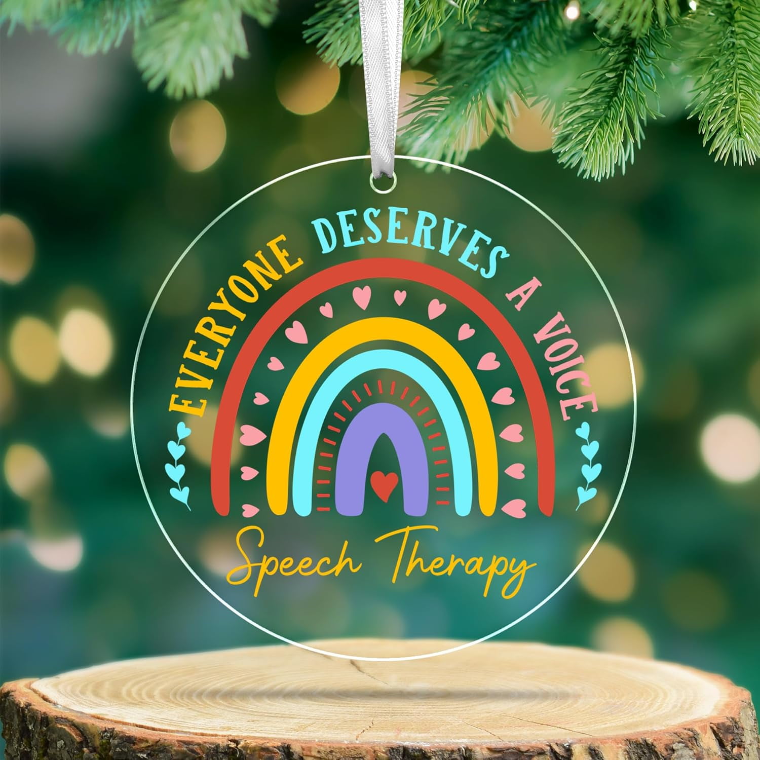 Christmas Speech Therapist Gifts for Women - Acrylic Christmas Ornaments 2025 for Tree ...