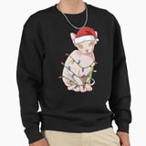 Christmas Sphynx Cat Gift Holiday Graphic Unisex Sweatshirt Retro ...