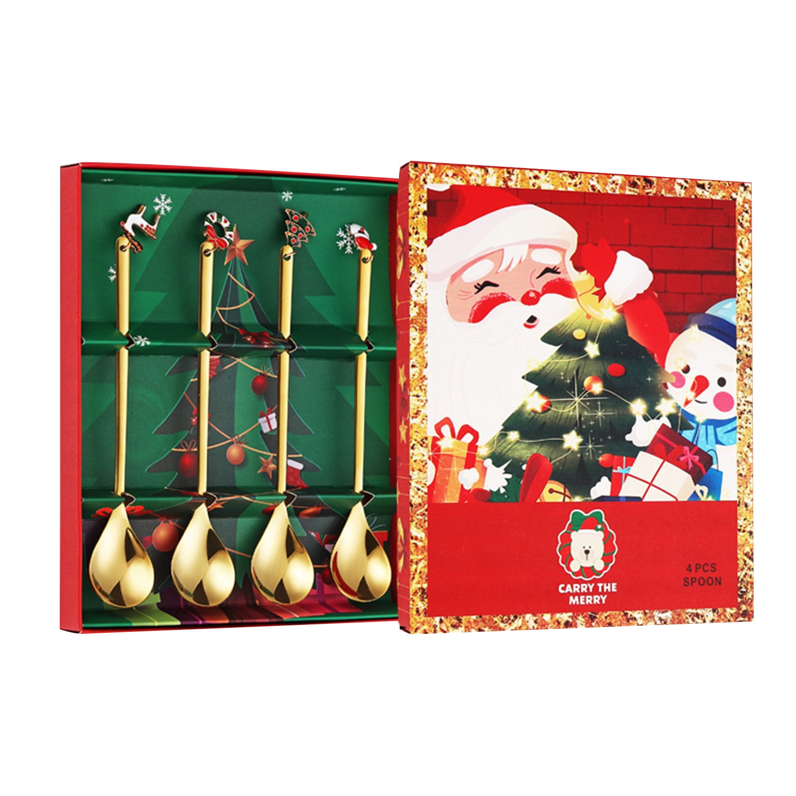 Christmas Spoon Stainless Steel Christmas Tree Tea Spoon for Home, Xmas ...