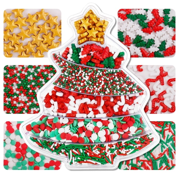 Christmas Sprinkles for Baking GGA1 - 7.76oz | 6 Festive Holiday ...