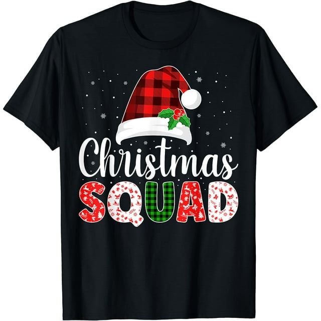 Christmas Squad Family Group Matching Red Plaid Santa Pajama T-Shirt ...