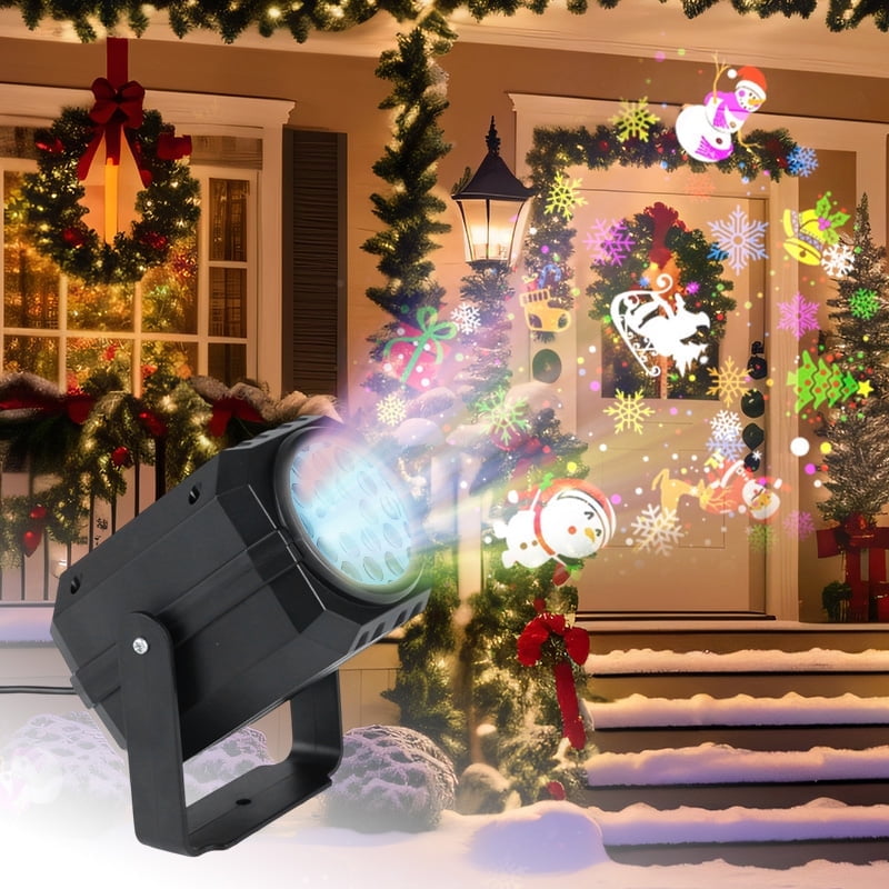 Christmas Square Projector Lights, 360° Rotation Laser Projector ...
