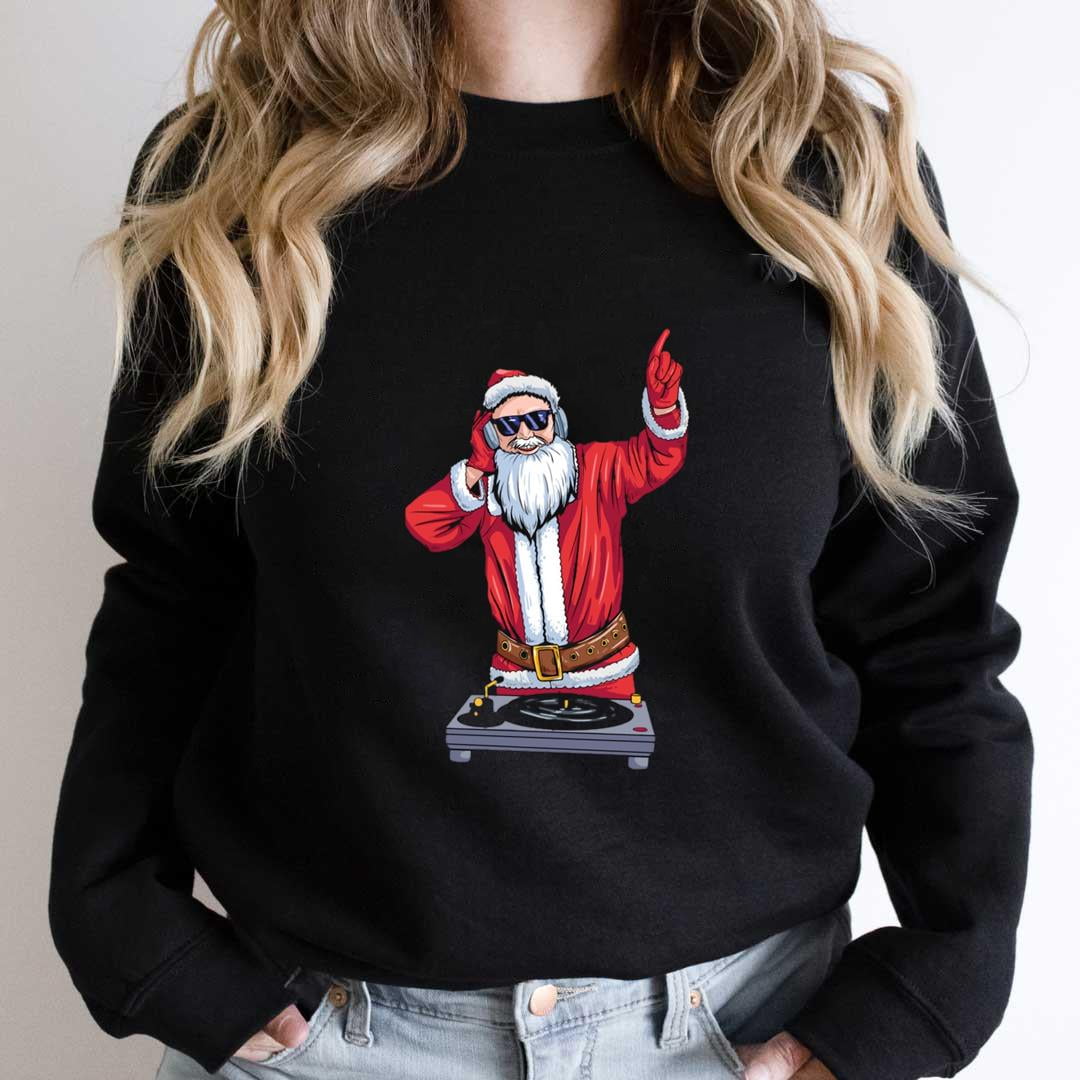 Christmas St. Nick Claus DJ Rock Funny Holiday Music Graphic SW2746 ...