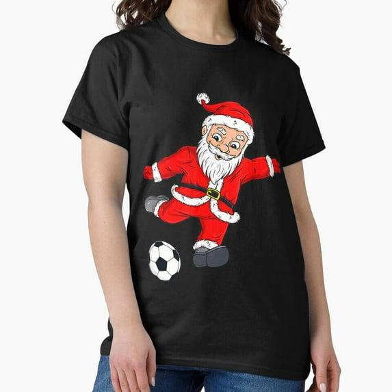Christmas St Nick Claus Soccer Ball Kids Funny Xmas Holiday Graphic ...