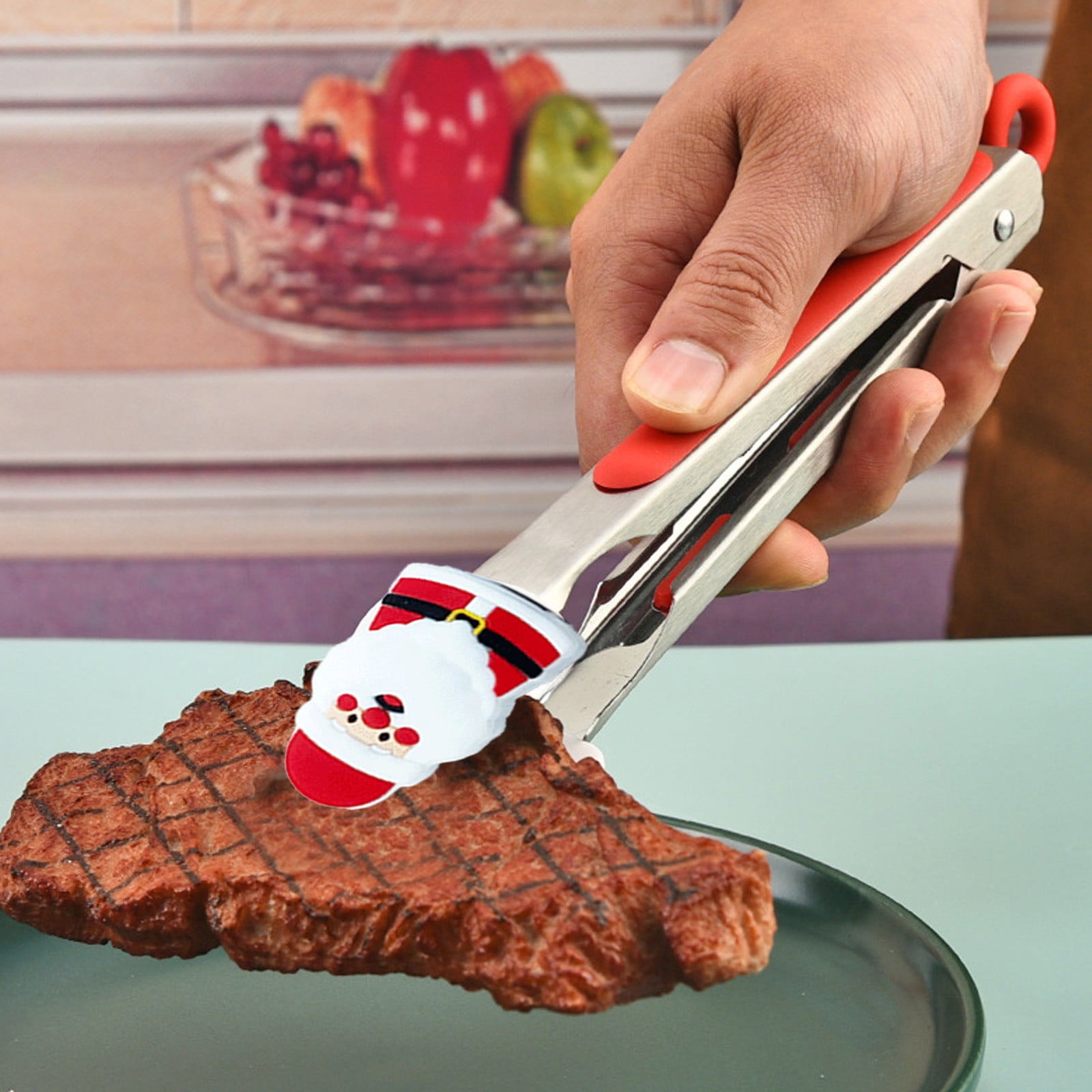 Christmas Stainless Steel Mini Tongs,8 Inch Christmas Style Tongs ...