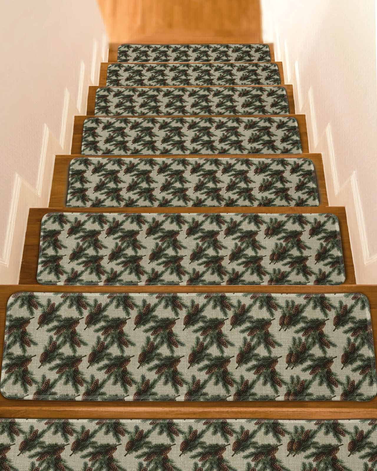 Christmas Stair Treads for Wooden Steps Indoor Runner Rug Carpet, Xmas ...