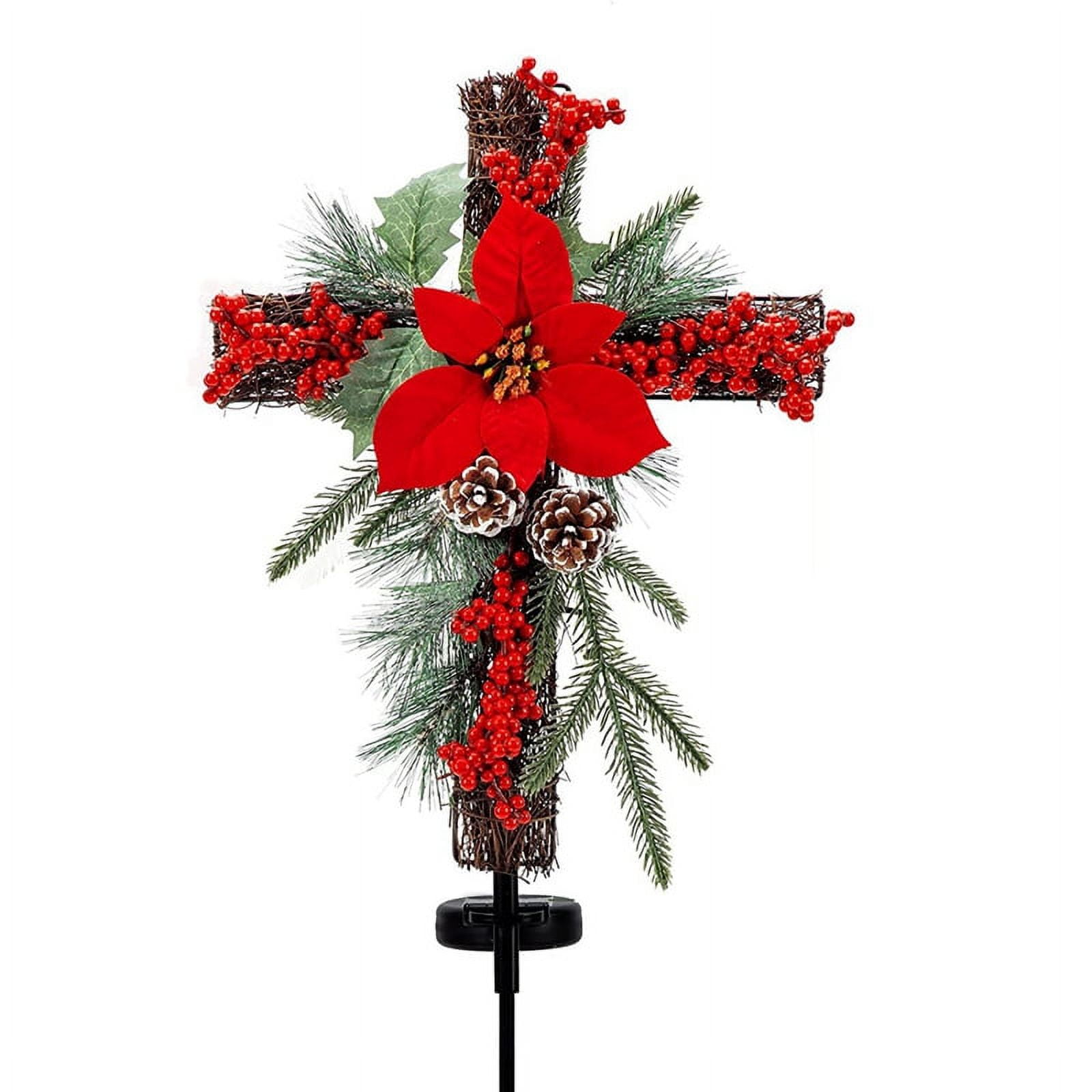 Christmas Stake, Solar Powered with Fairy Lights, Metal , Natural ...