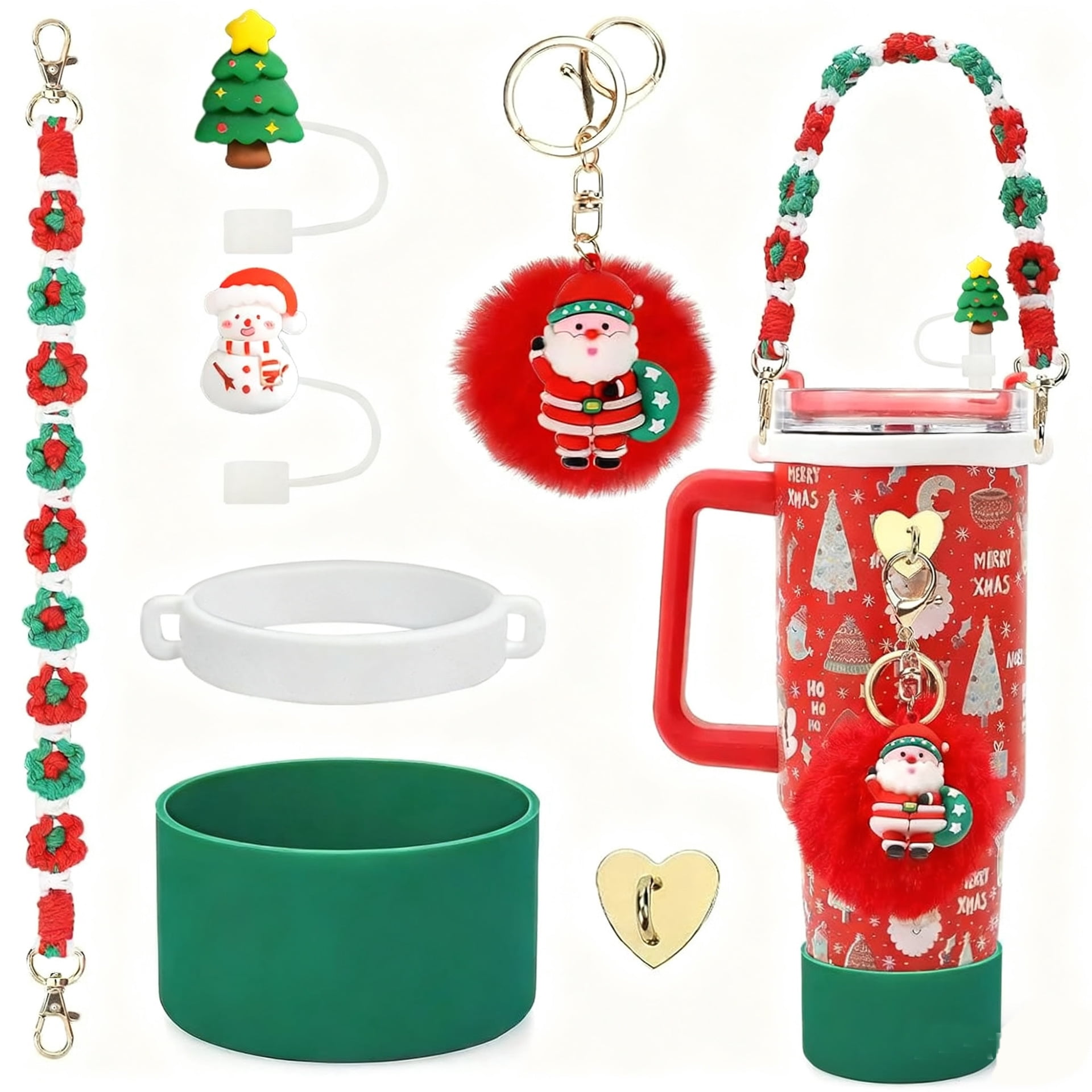Christmas Stanley Cup Accessories Set,Water Bottle Handle Strap for ...