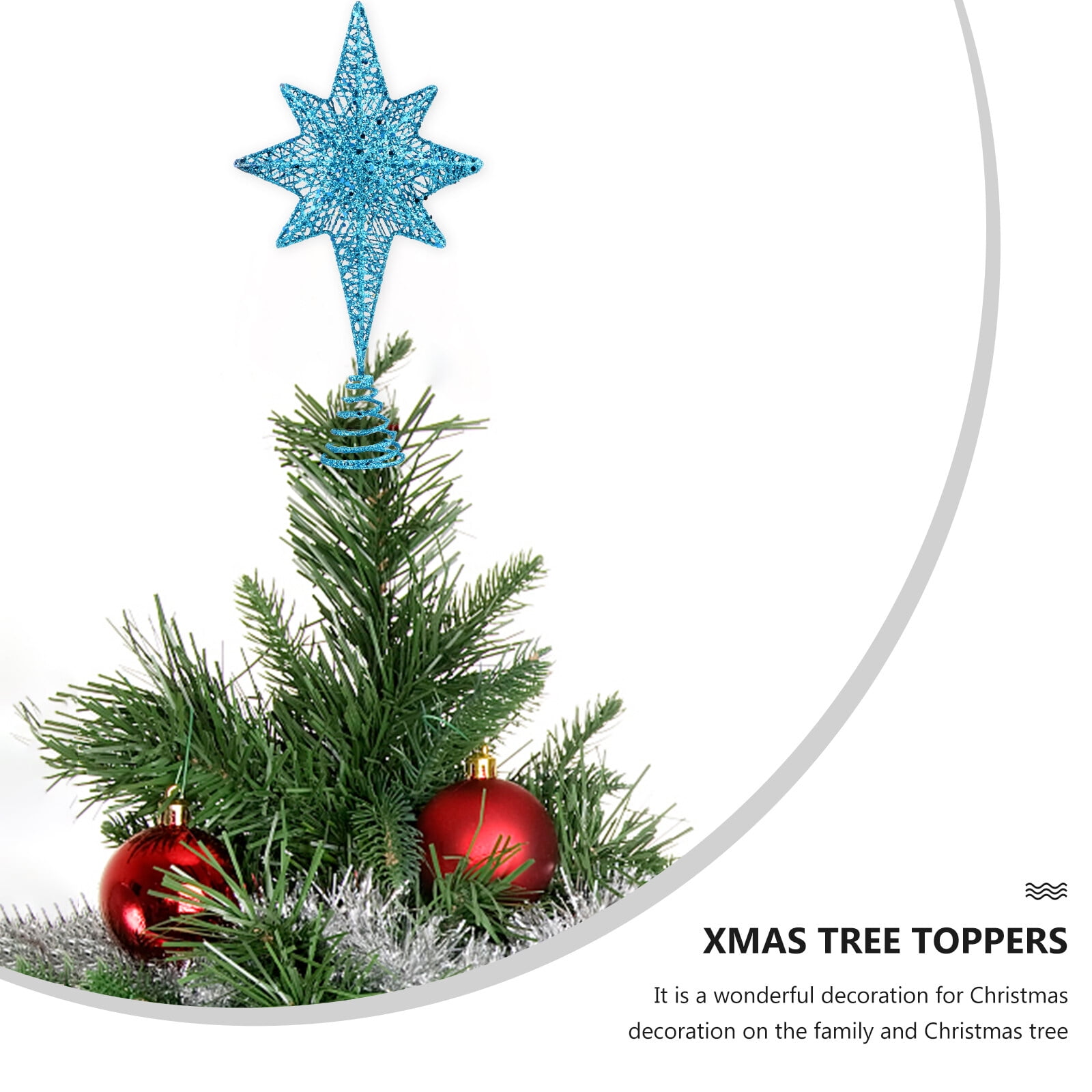 WRISTBIQUE Cute Tree Topper Eight Pointed Star Tree Topper Iron Party ...