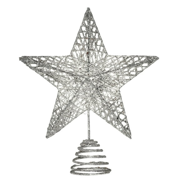 Christmas Star Christmas Tree Topper Glitter Silver Star Tree Toppers ...