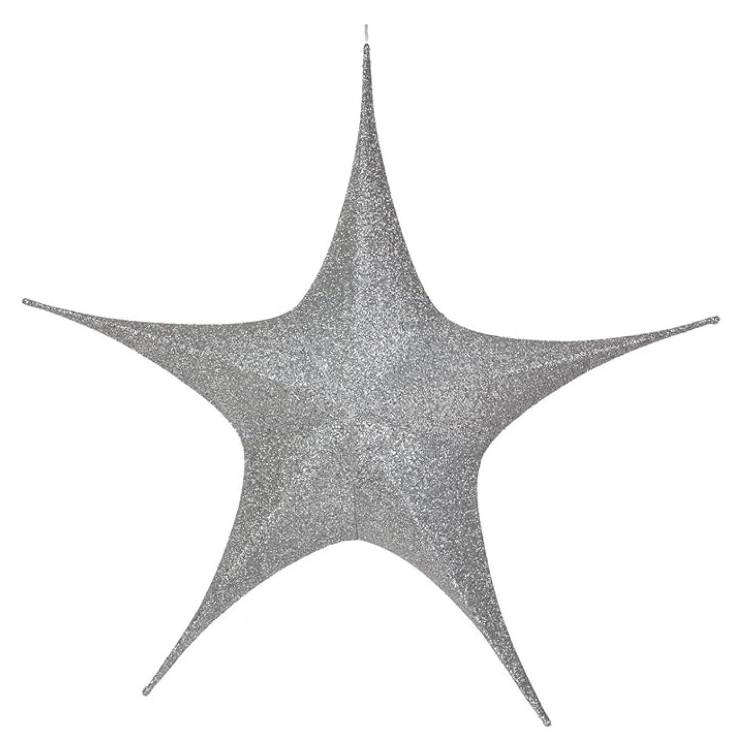Christmas Star Decoration 44 Inch - Silver Metallic Hanging Star for ...