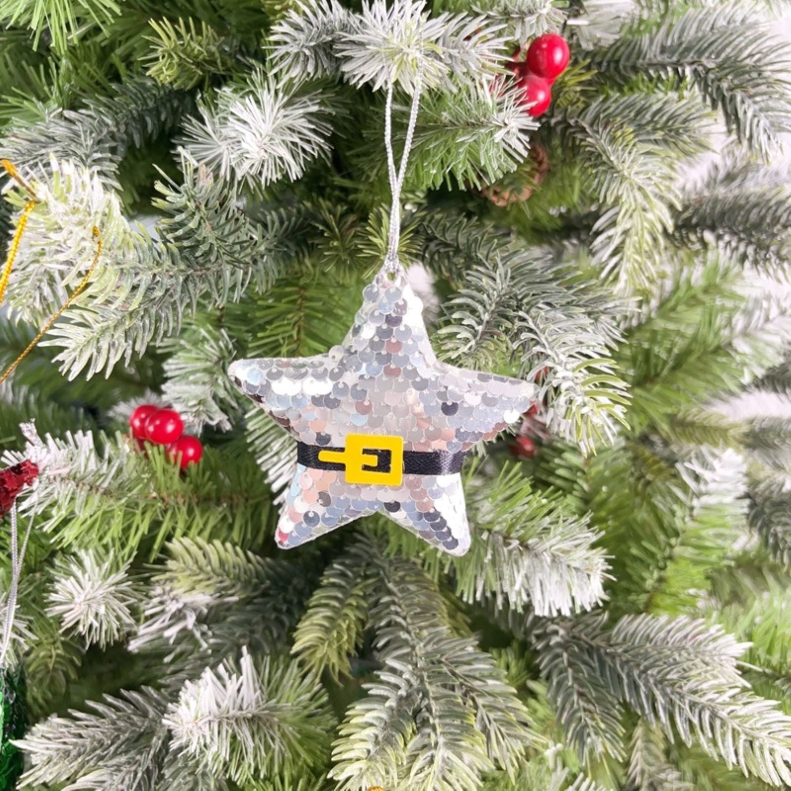 Christmas Star Decoration, Santa Belt Ornament, Festive Hanging ...