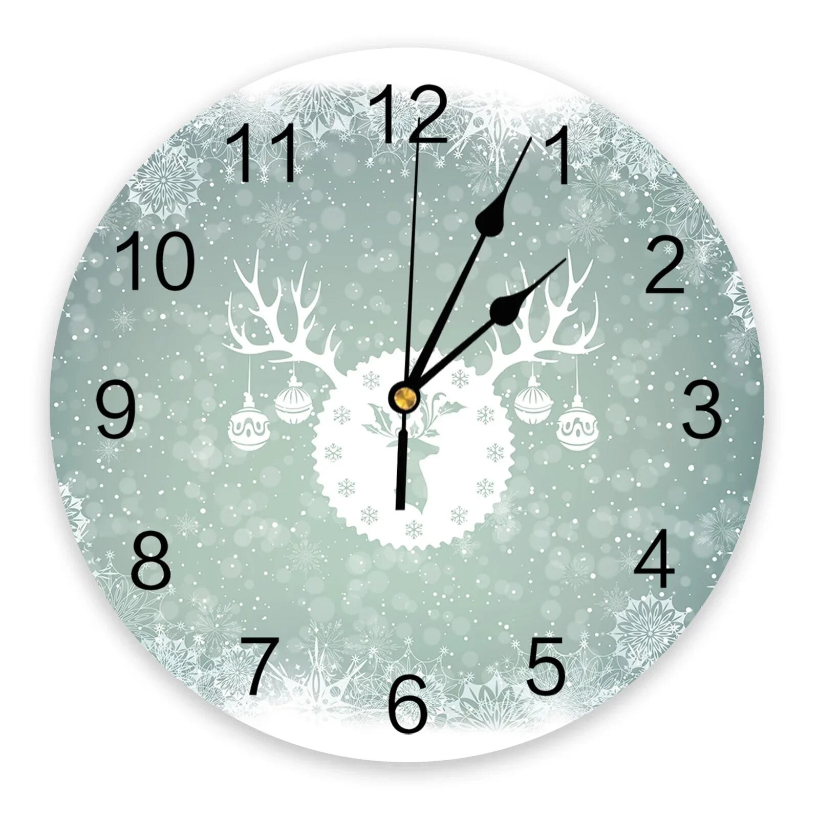 Christmas Star Deer Wall Clock Dinning Restaurant Cafe Decor Round Wall ...